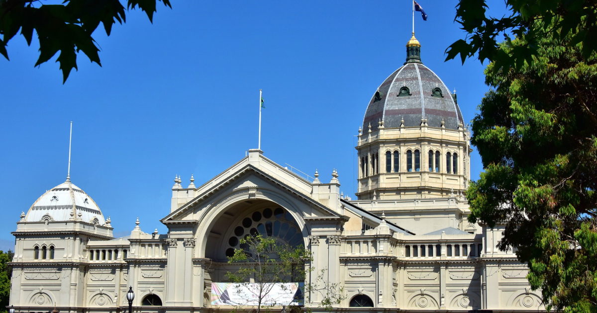 Royal Exhibition Building in Carlton Gardens in Melbourne, Australia ...