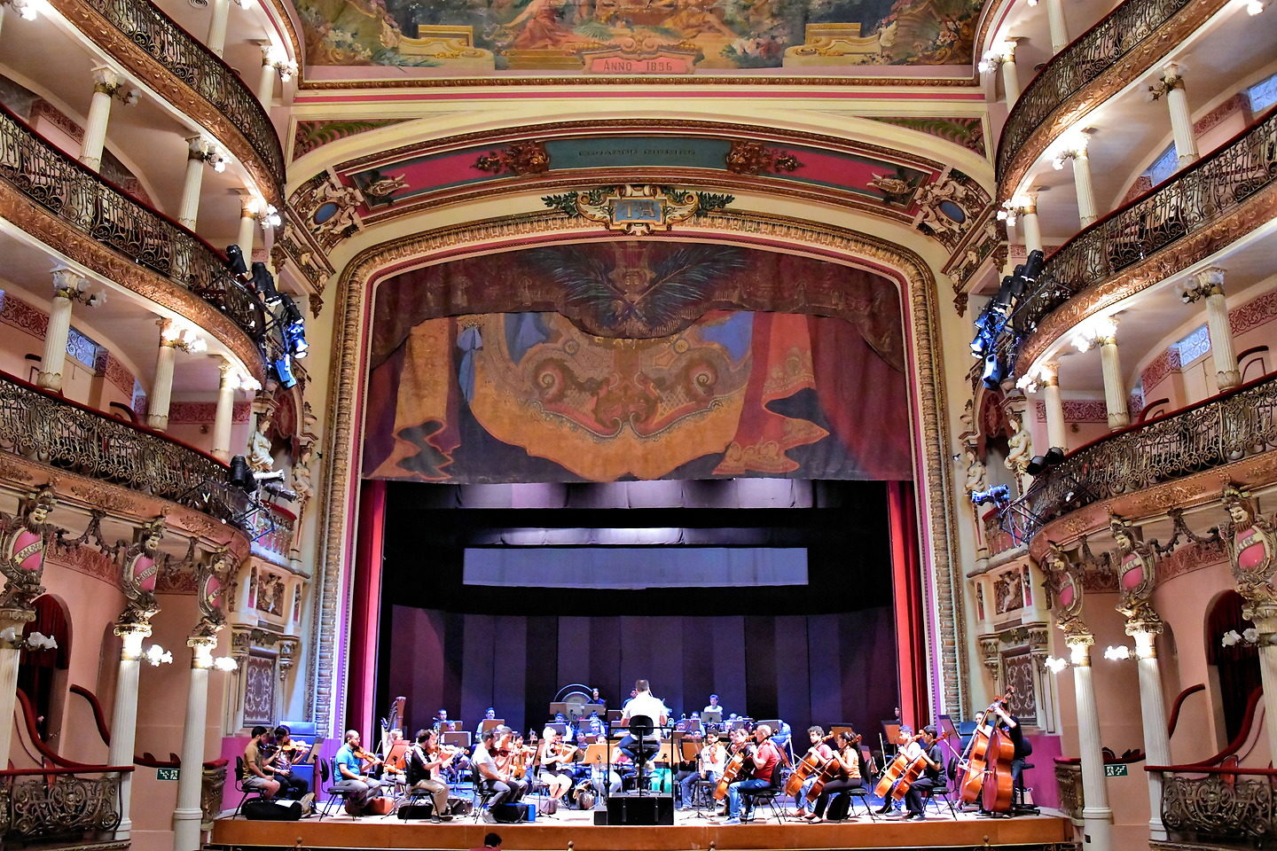 Orchestra Rehearsing inside Amazon Theatre in Manaus, Brazil - Encircle ...