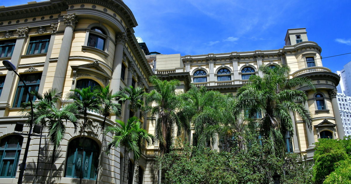 National Library of Brazil at Cinelândia Square in Rio de Janeiro ...