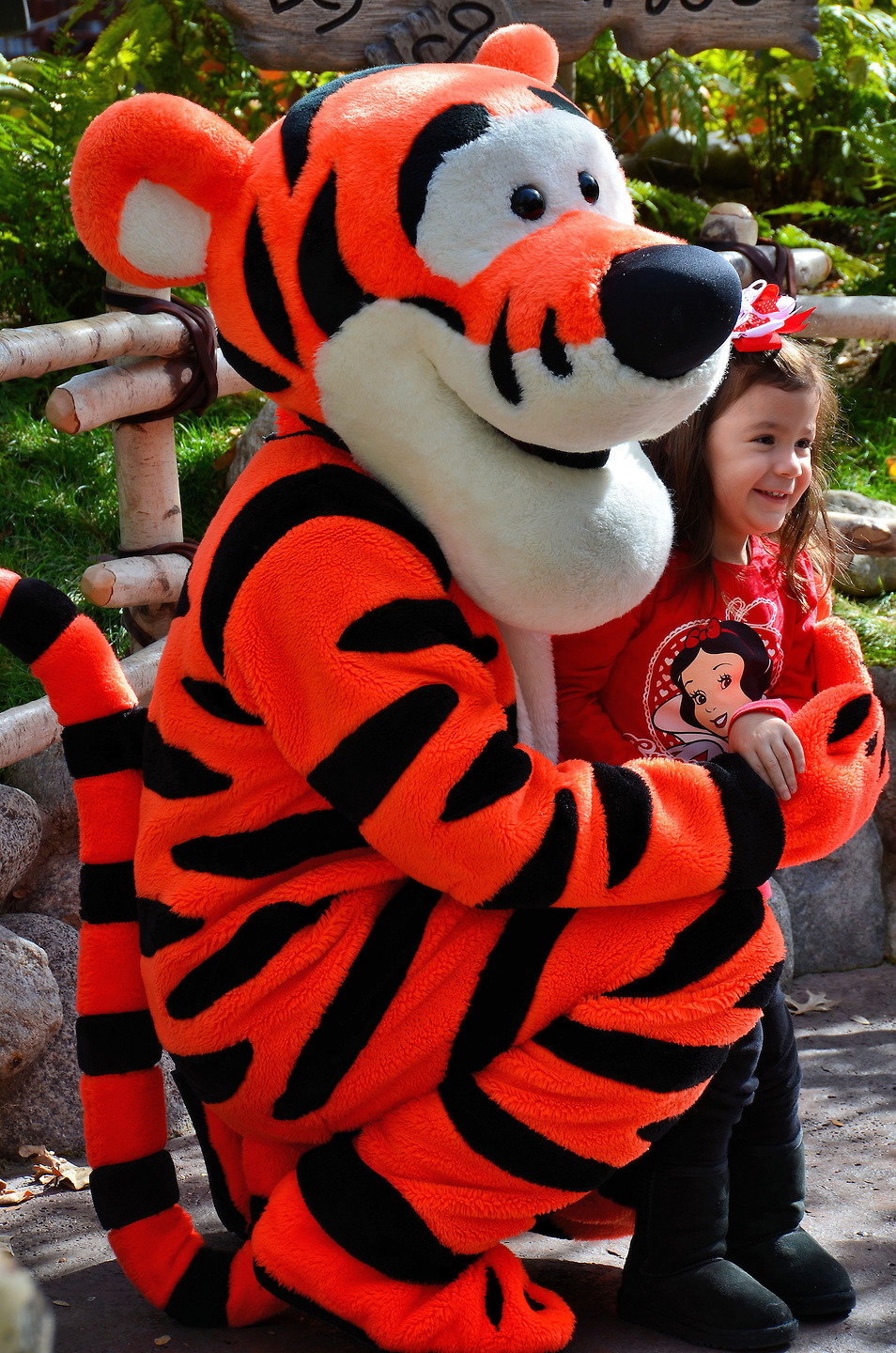 Tigger Character Hugging Little Girl at Disneyland in Anaheim ...