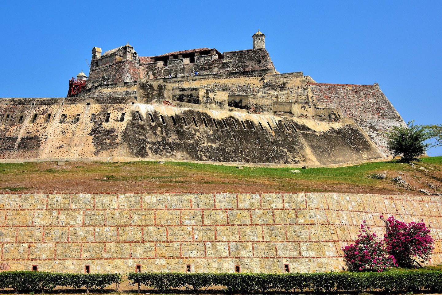 Outer Wall of Castillo San Felipe de Barajas in Cartagena, Colombia ...
