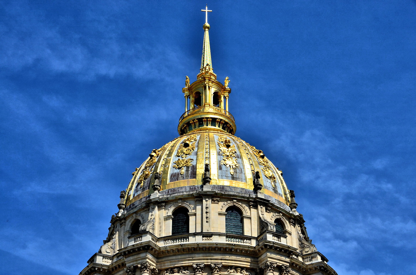 Close up of Dôme des Invalides at Hôtel des Invalides in Paris, France ...