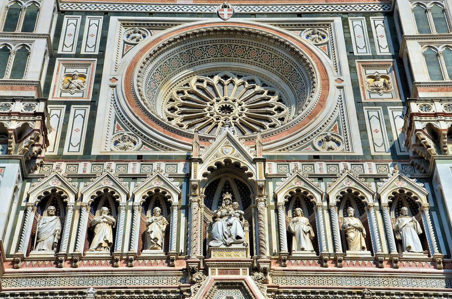 Duomo Upper Central Section Facade Close Up in Florence, Italy ...