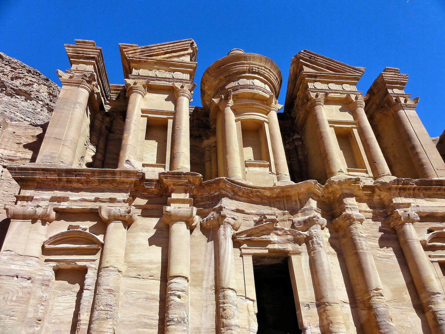 Close Up of Monastery Façade in Petra, Jordan - Encircle Photos