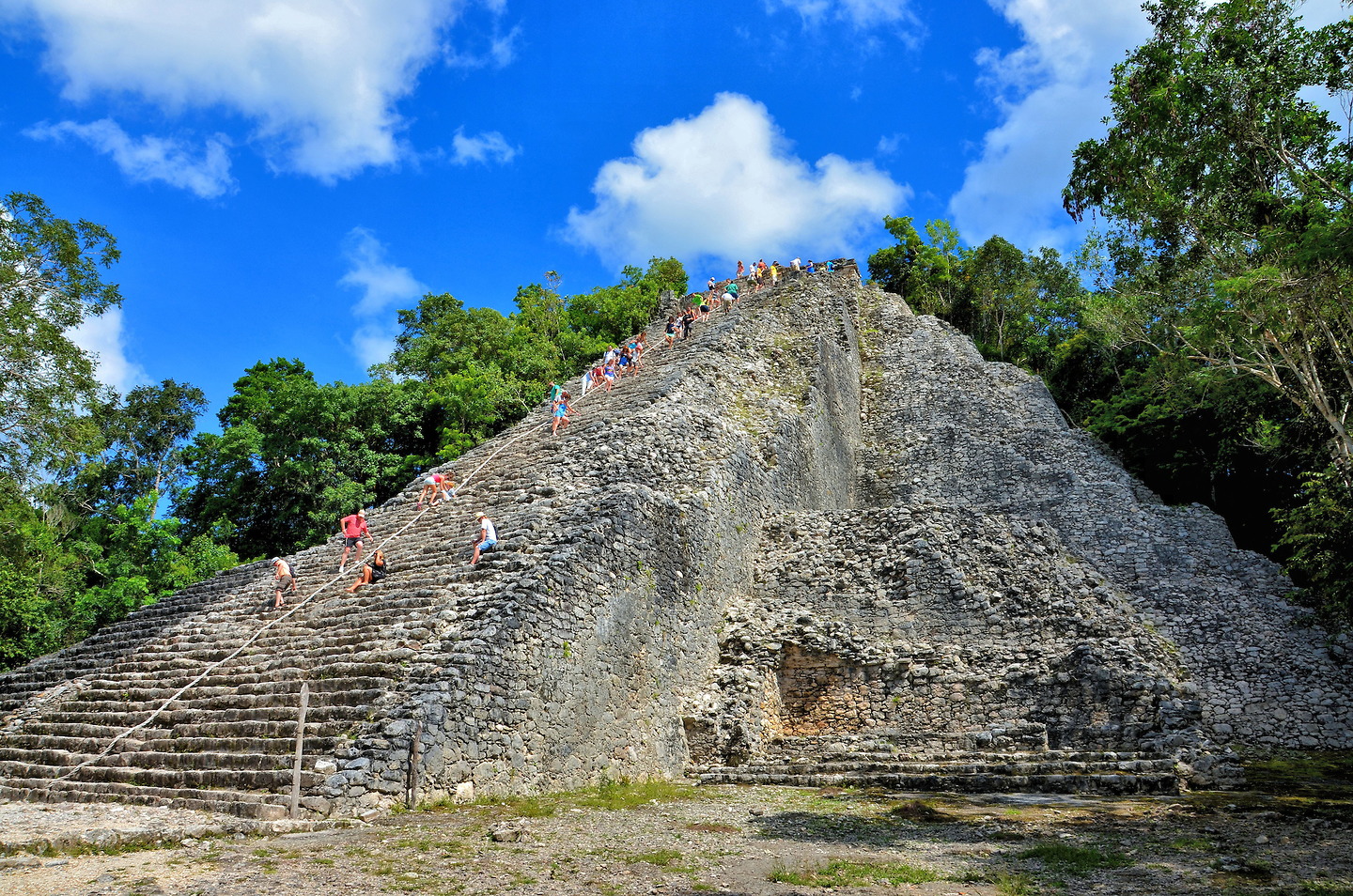 Ixmoja or Nohoch Mul Pyramid History at Mayan Ruins in Coba, Mexico ...