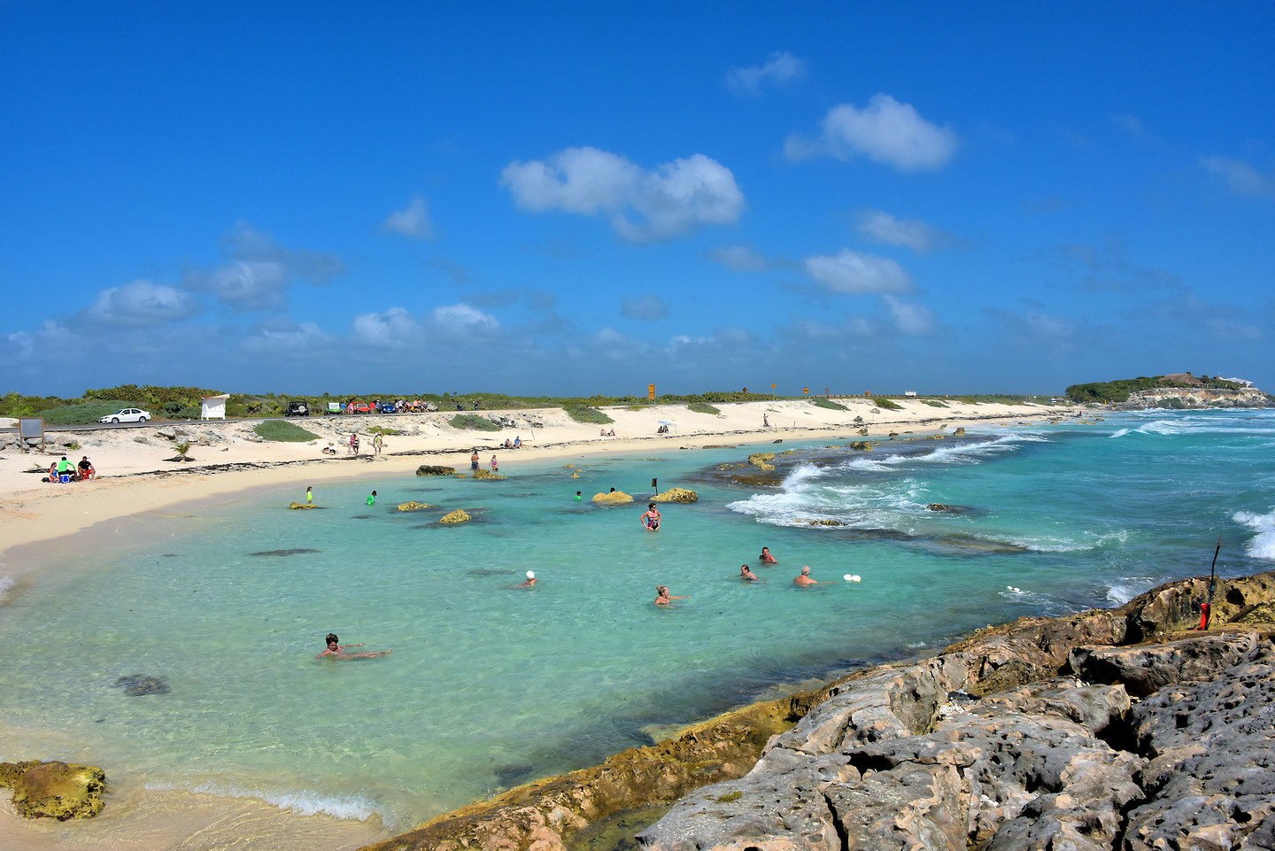 Chen Rio Beach Swimming Lagoon near San Miguel, Cozumel, Mexico ...
