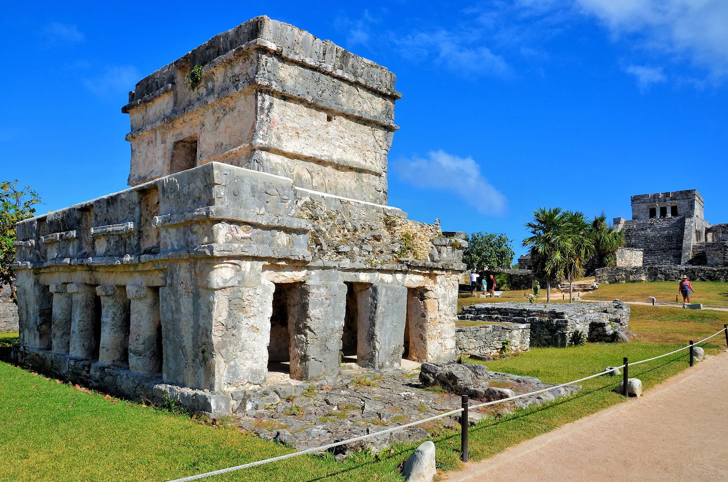 Temple of the Frescos Carvings at Mayan Ruins in Tulum, Mexico ...