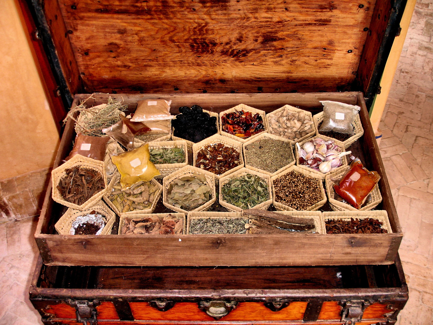 Chest of Moroccan Spices in Marrakech, Morocco - Encircle Photos