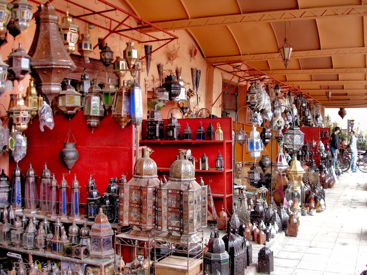 Metal Lanterns Displayed at Souk Haddadine in Marrakech, Morocco ...