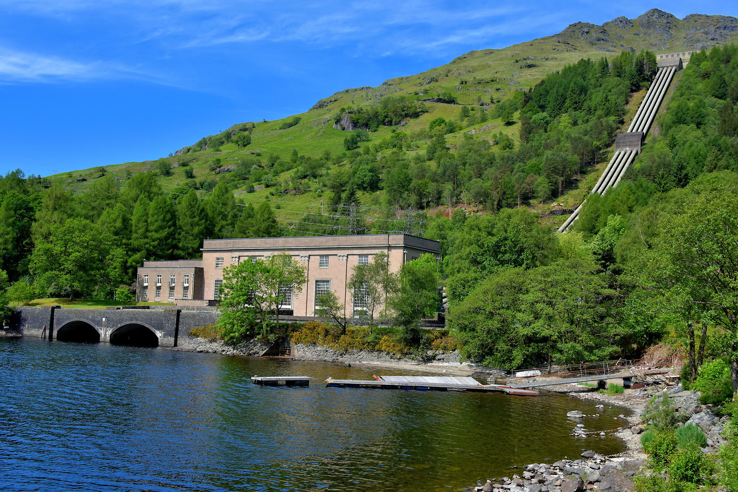 Sloy Power Station along Loch Lomond in Scottish Highlands, Scotland ...