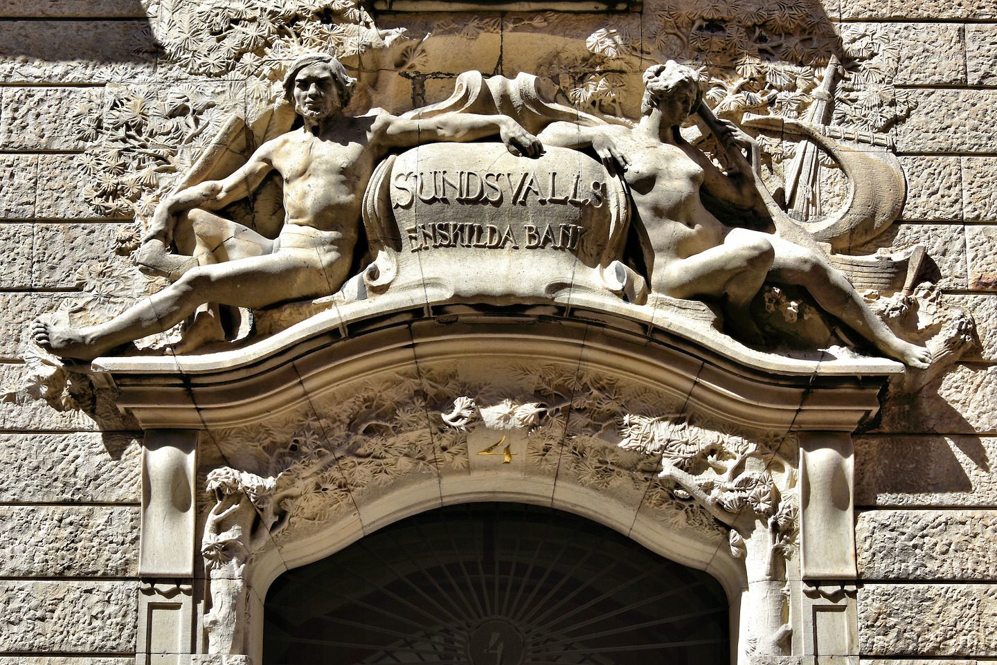 Bank Building Allegory Sculptures in Stockholm, Sweden - Encircle Photos