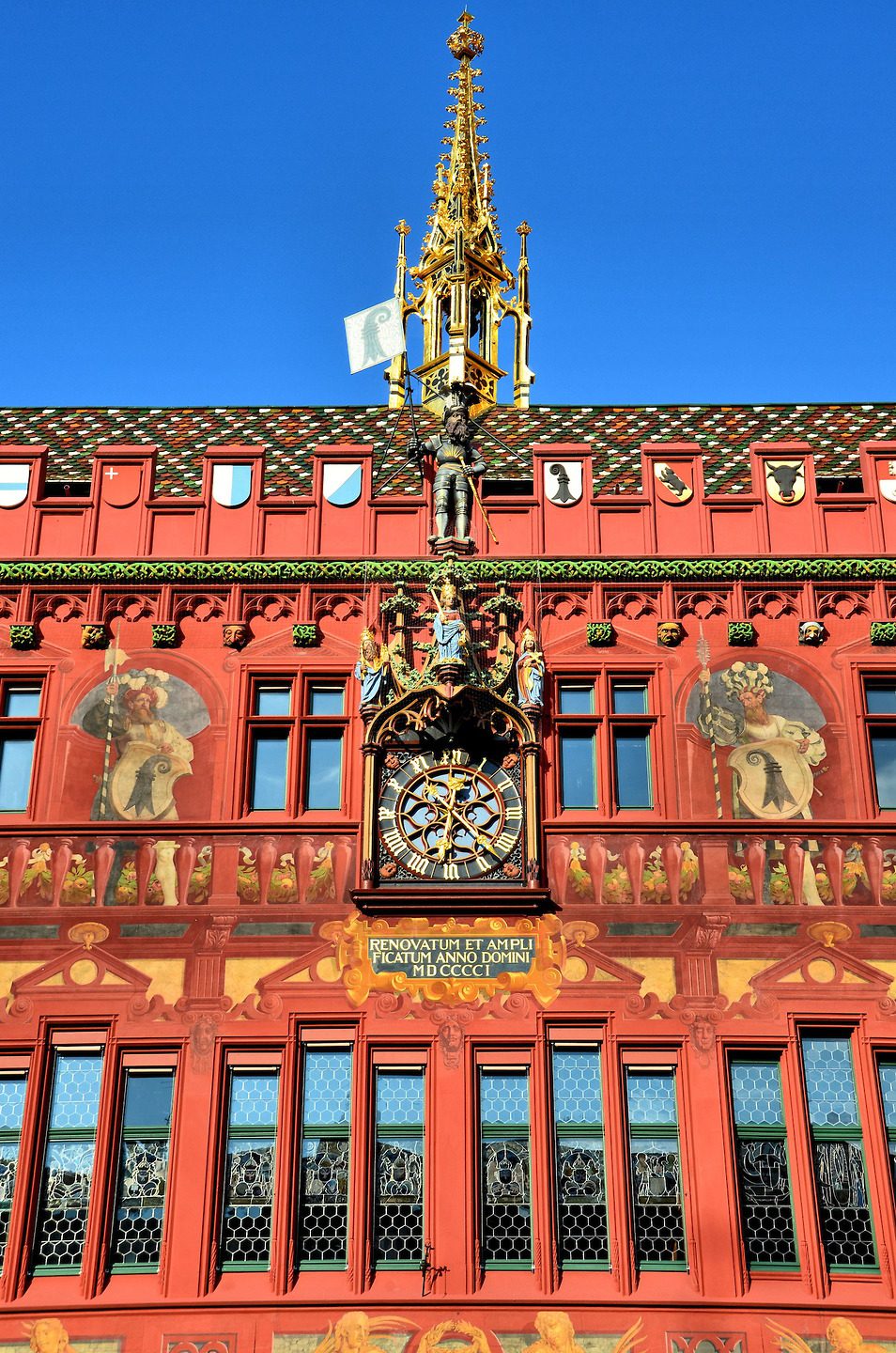 Rathaus Town Hall Façade Detail in Basel, Switzerland - Encircle Photos