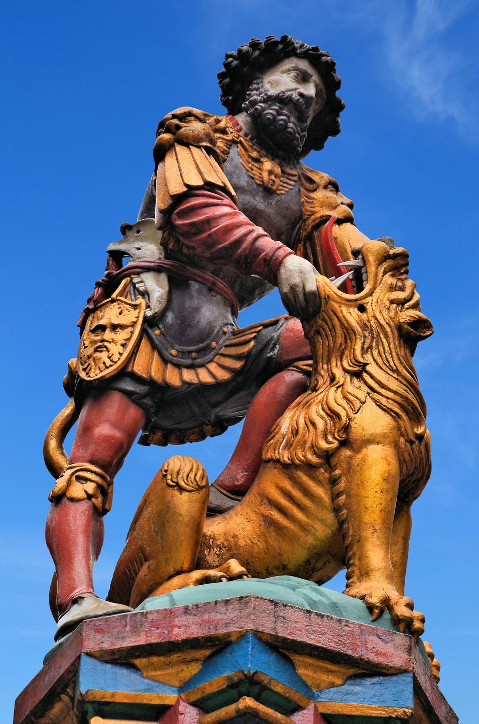 Simsonbrunnen Statue on Kramgasse in Bern, Switzerland - Encircle Photos