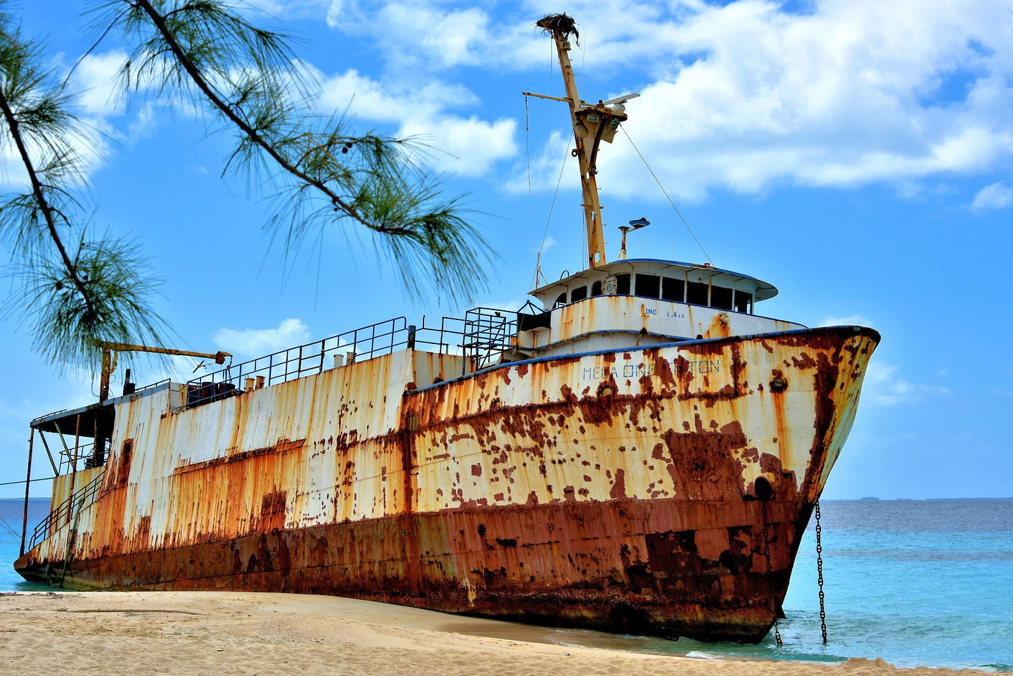 Shipwreck on Governor’s Beach in Grand Turk, Turks and Caicos Islands ...